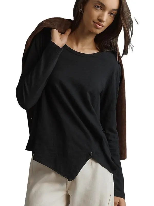 Wilt Long-sleeve Asymmetrical T-shirt - Black