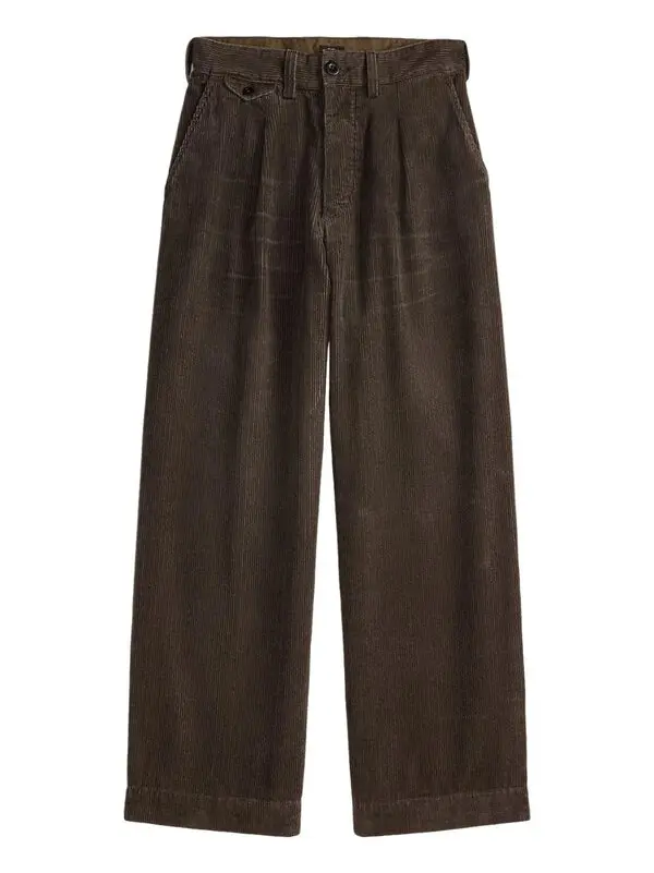 Ralph Lauren Pleated Corduroy Pant - Antique Black
