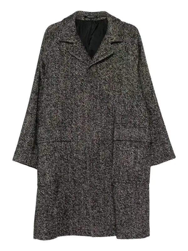 Tagliatore Loyds Herringbone Pocket Coat - Black