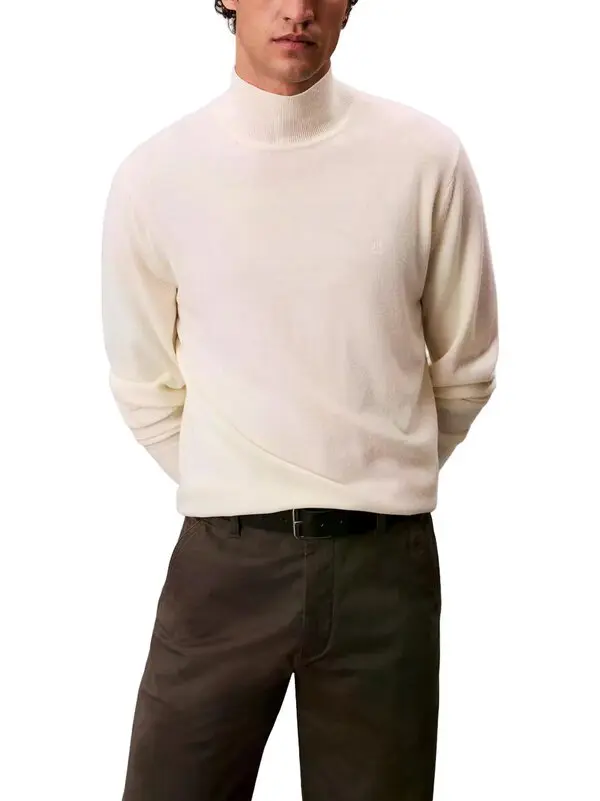 Calvin Klein High-neck Wool Sweater - Neutrals