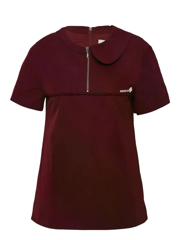 SHUSHU/TONG Semi-peter Pan Collar Top - Red