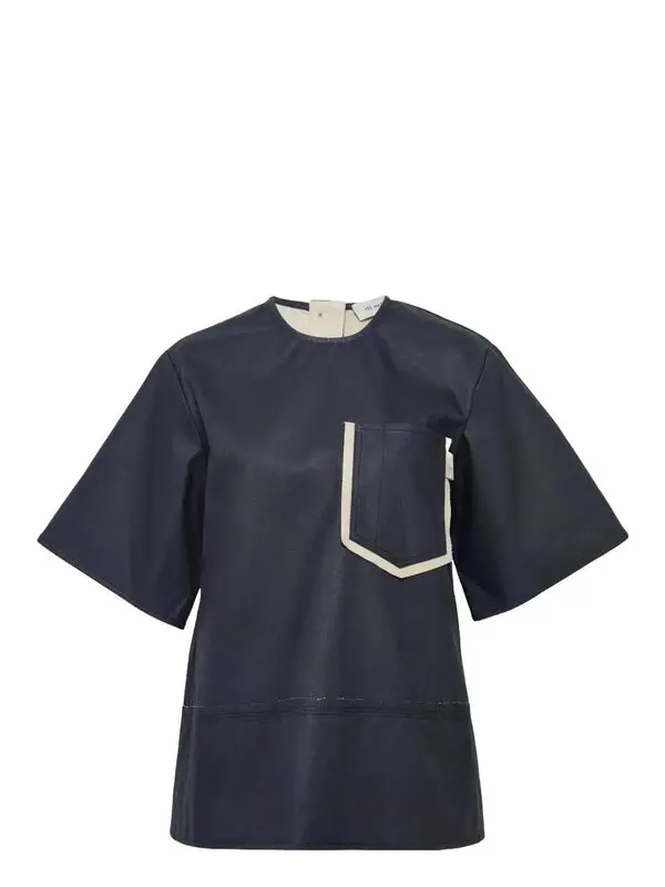 LEE MATHEWS Henry Chest-pocket Shirt - Blue