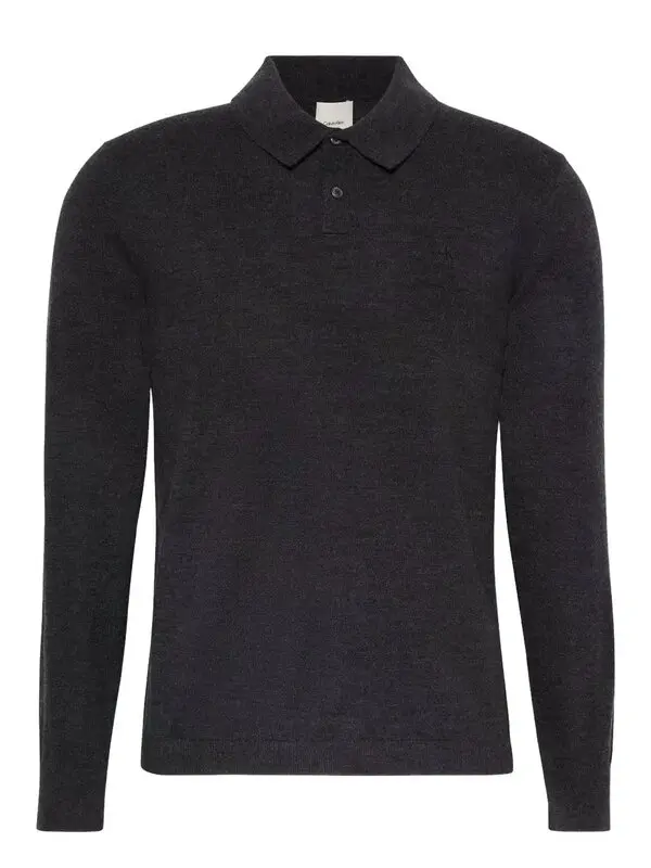 Calvin Klein Long Sleeve Polo Sweater - Grey