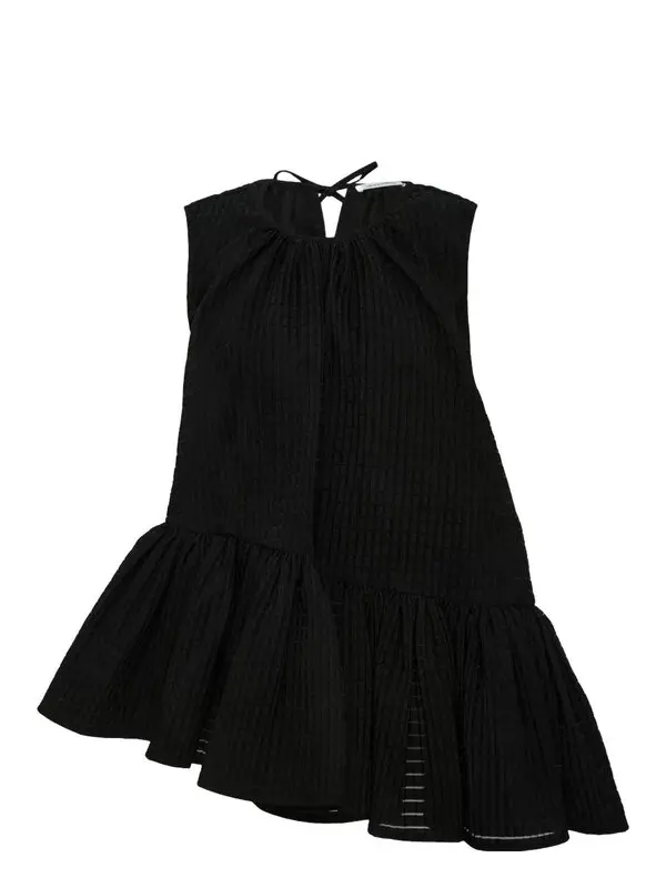 Cecilie Bahnsen Bettina Asymmetric Sleeveless Top - Black