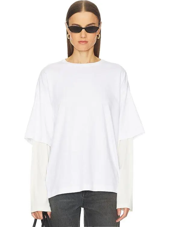 GRLFRND Layered Long Sleeve Tee - White & Bone