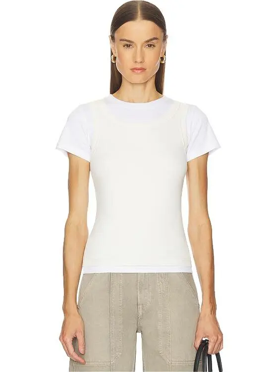 GRLFRND Layered Short Sleeve Tee - White & Bone