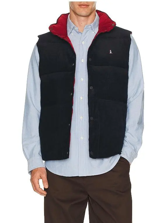 ORIGINAL PENGUIN Reversible Corduroy Vest - Dark Sapphire