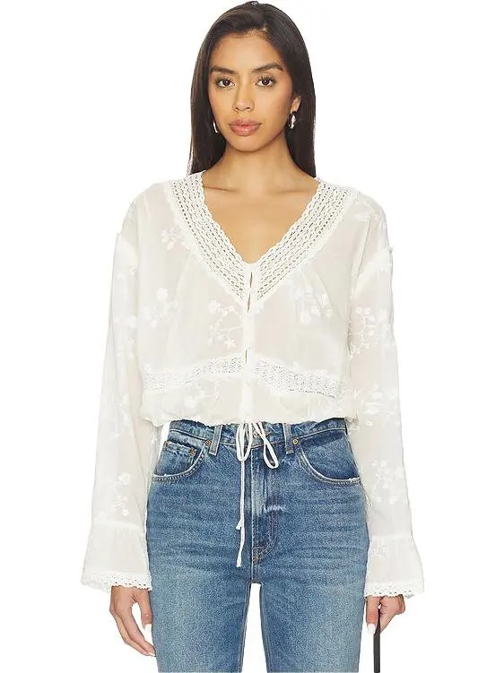 Free People Sweet Love Blouse - Egret