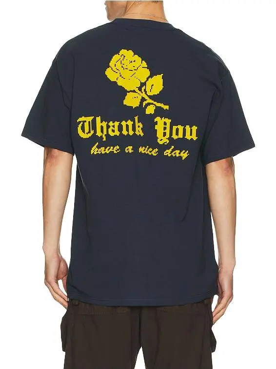 MARKET Thank You Needlepoint Tee In Black - Naval Academy