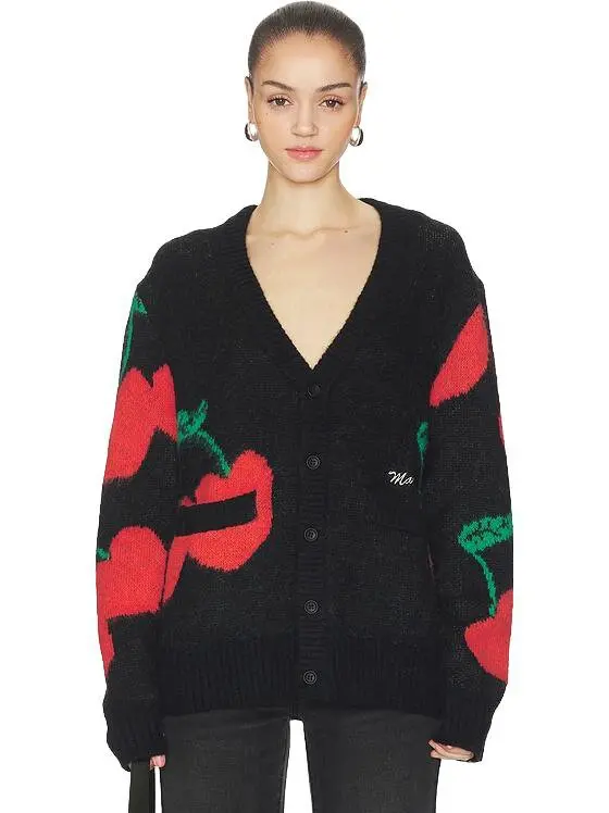 MARKET Double Cherries Cardigan - Pirate & Black