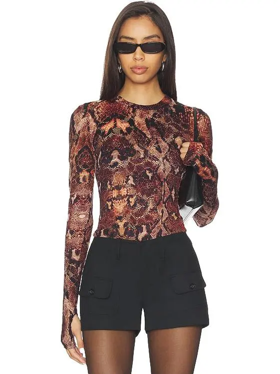 AFRM Kaylee Crochet Lace Top - Umber Snake
