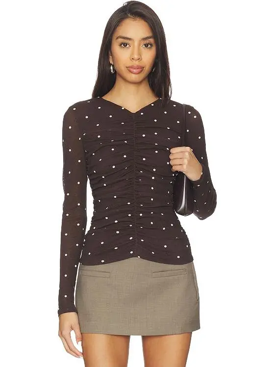 Rails Georgina Top - Cocoa Polka Dots