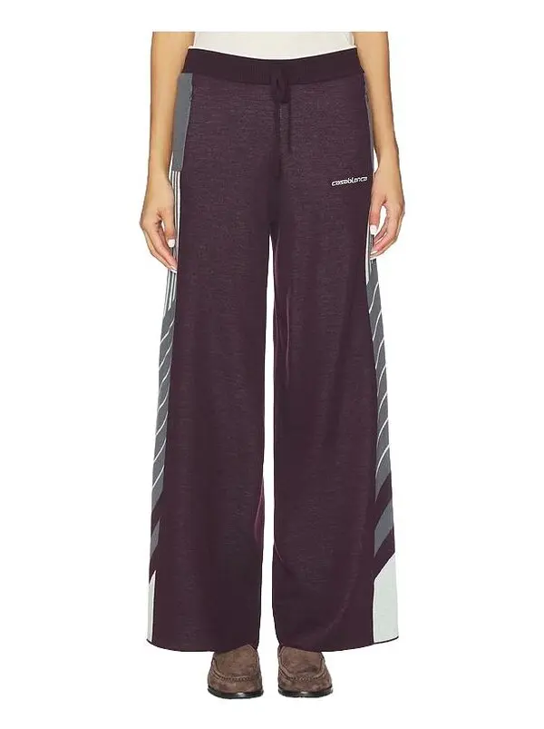 Casablanca Diagonal Sporty Trousers - Aubergine