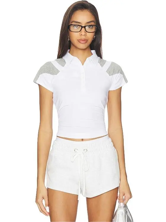 Miaou Page Polo Top - White