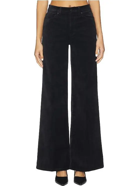 Good American Velvet Good Waist Palazzo Pants - Black001