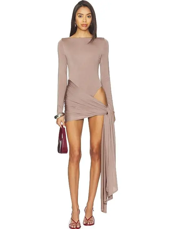 Nbd Imari Mini Dress - Taupe