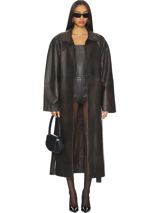 LAMARQUE Alexandra Coat - Dark Brown