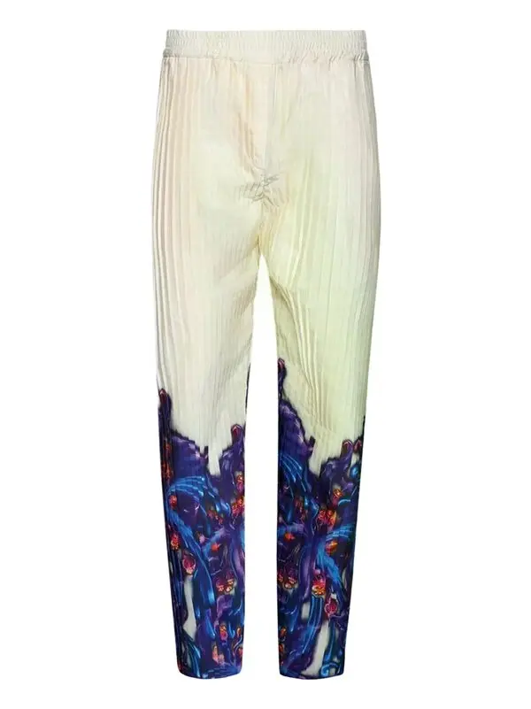 CASELLA MEYER Abstract Printed Pleated Trousers - Neutrals