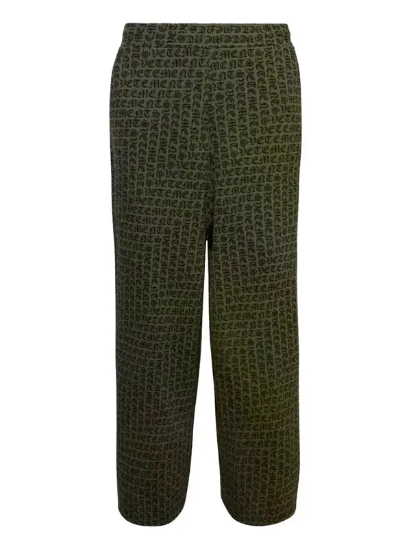 Vetements Monogram Print Wide-leg Trousers - Green