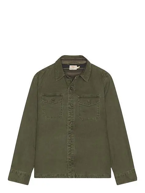 Faherty Brand Lakeside Cpo Shirt In Green - Fall Evergreen