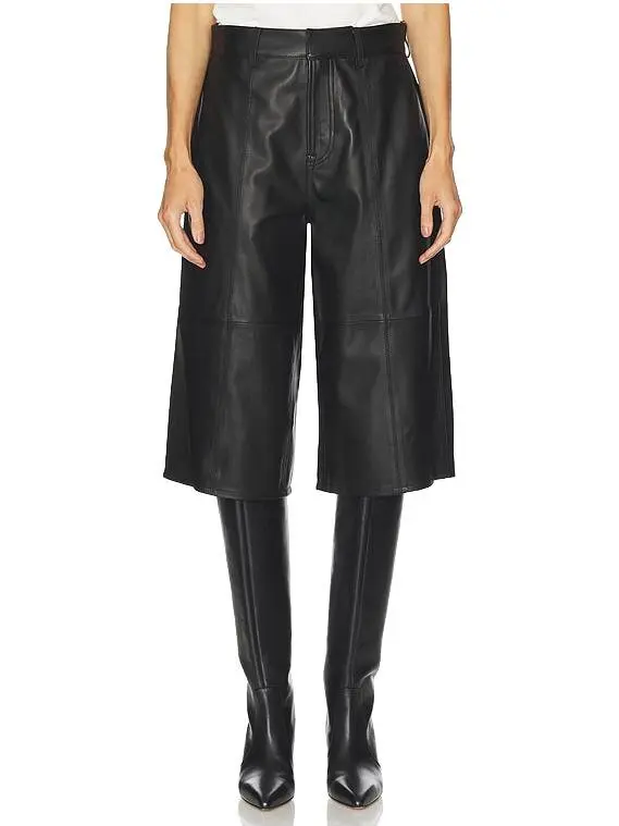 GRLFRND Foster Leather Culotte - Black