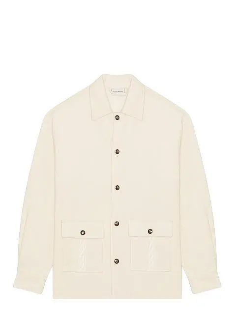 DRÃ´LE DE MONSIEUR La Surchemise Corduroy In White - Ecru