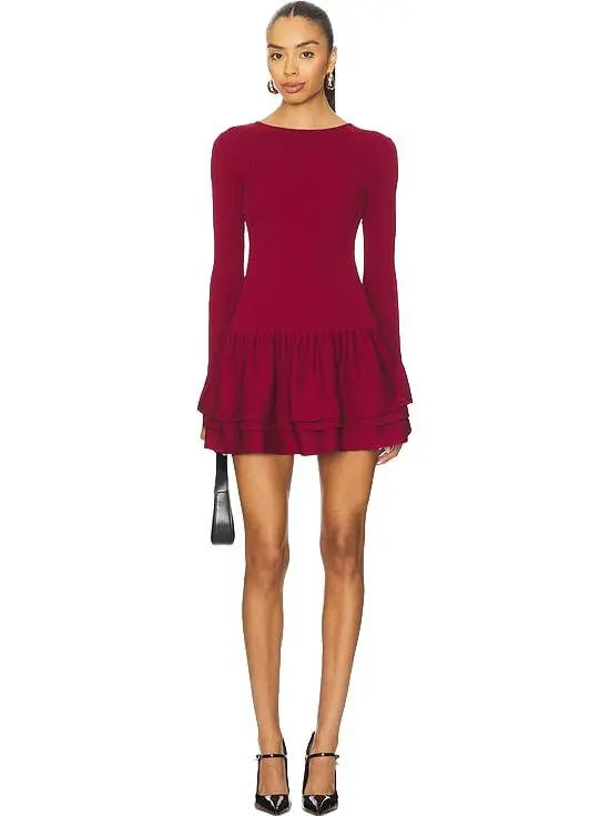 MORE TO COME Stefani Mini Dress - Oxblood