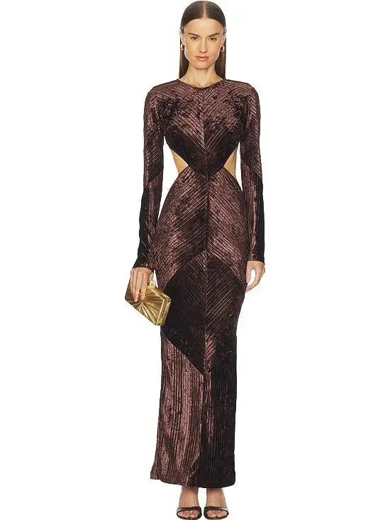 MICHAEL COSTELLO X Spencer Gown - Chocolate Brown