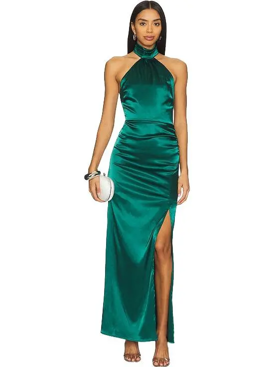 MORE TO COME Darcey Maxi Dress - Dark Green