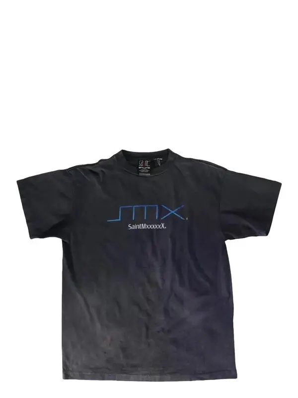 SAINT MXXXXXX Logo-print Cotton T-shirt - Black
