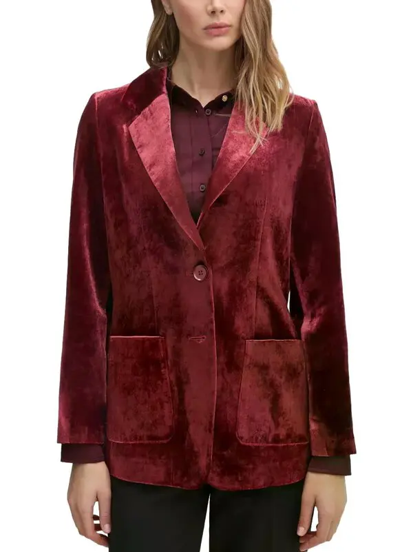 Sisley Velour Blazer - Red