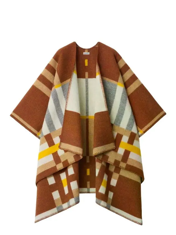 Burberry Checked Cape - Brown