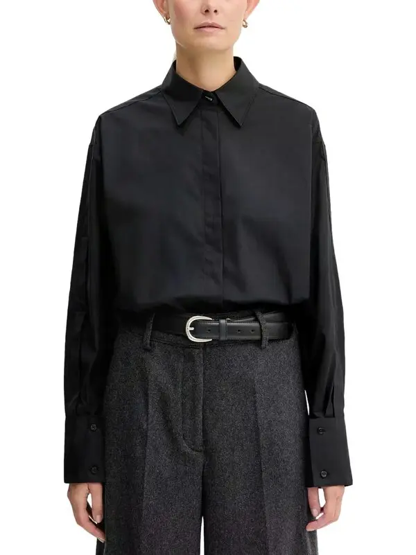 BOSS Long-sleeve Cotton Shirt - Black