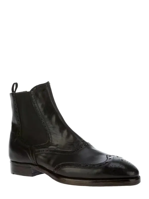 Premiata Brogue Chelsea Boots - Black