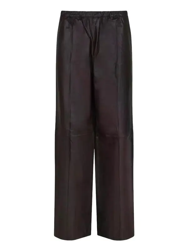 SELECTED Leather Trousers - Brown