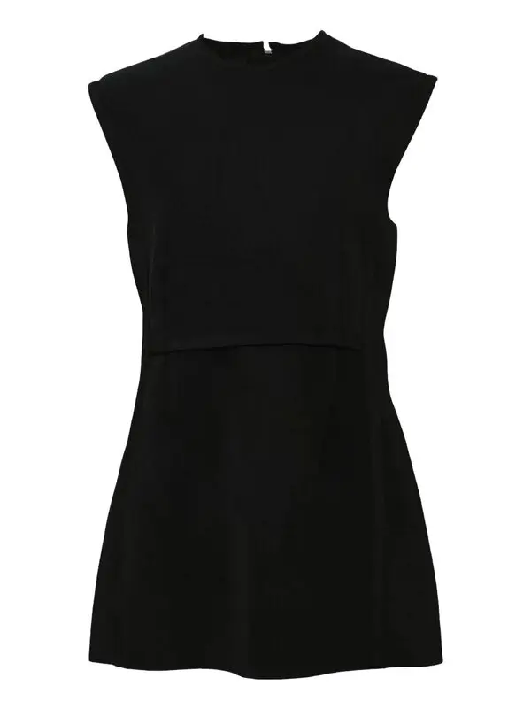 JIL SANDER Crew-neck Silk Top - Black