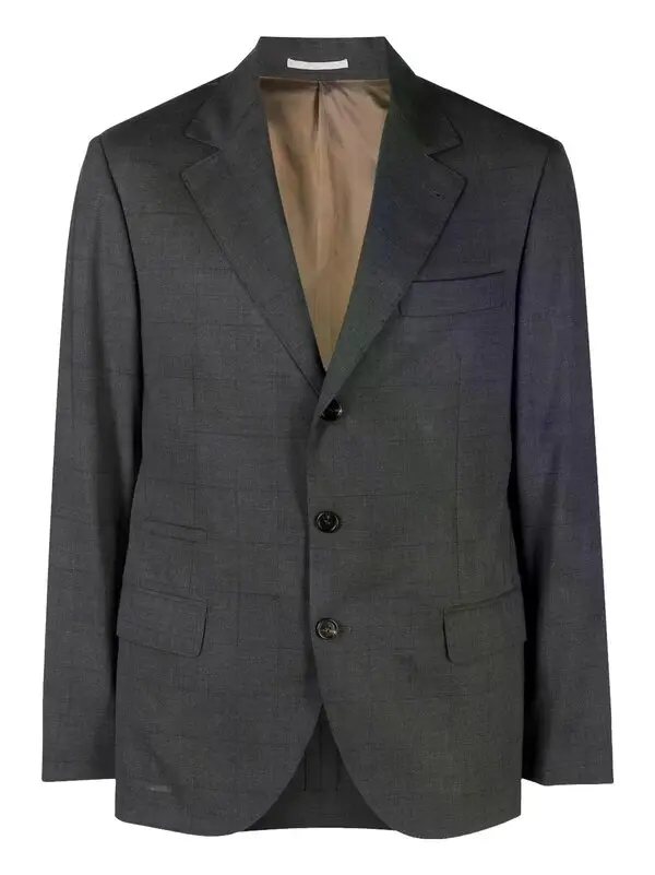 Brunello Cucinelli Fine-check Tailored Blazer - Grey