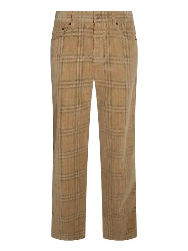Burberry Cotton Logo Pants - Sand Ip Check