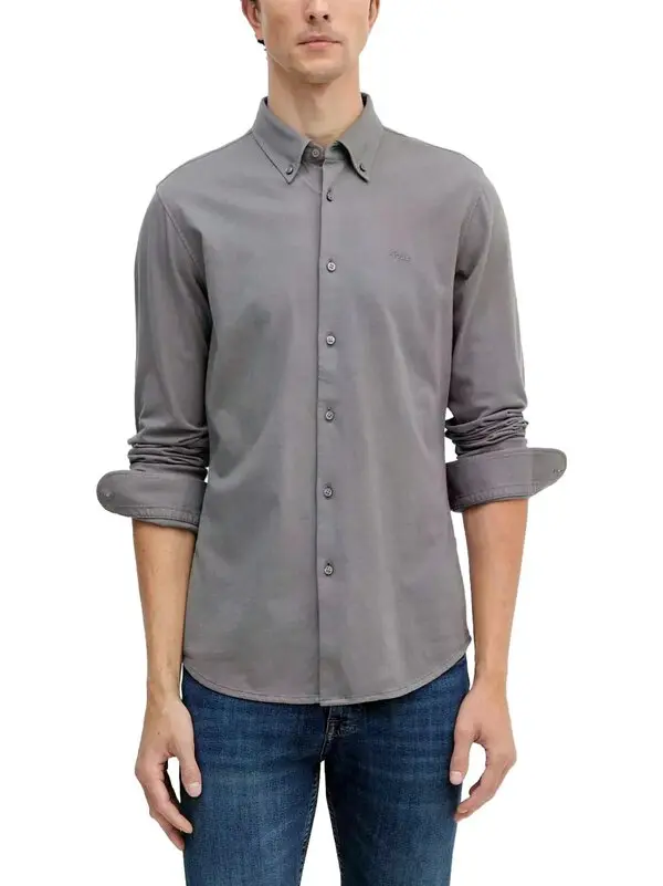 BOSS Long-sleeve Cotton Shirt - Grey