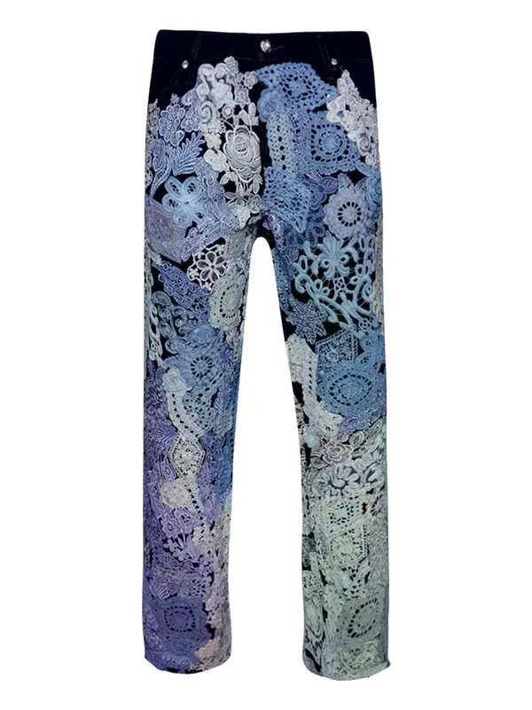 EARTHLING VIP Poetic Lust Crochet Denim Jeans - Blue