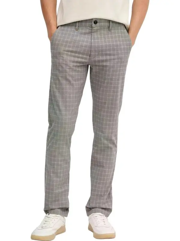 BOSS Checked-pattern Trousers - Grey