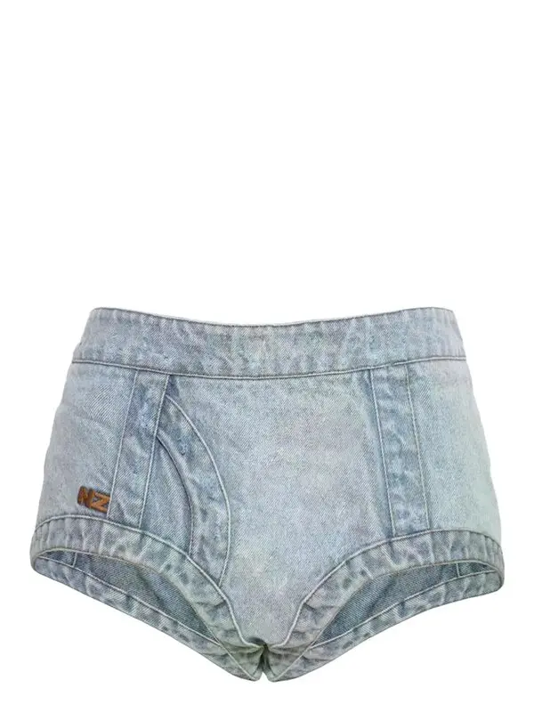 Natasha Zinko Washed Denim Shorts - Blue