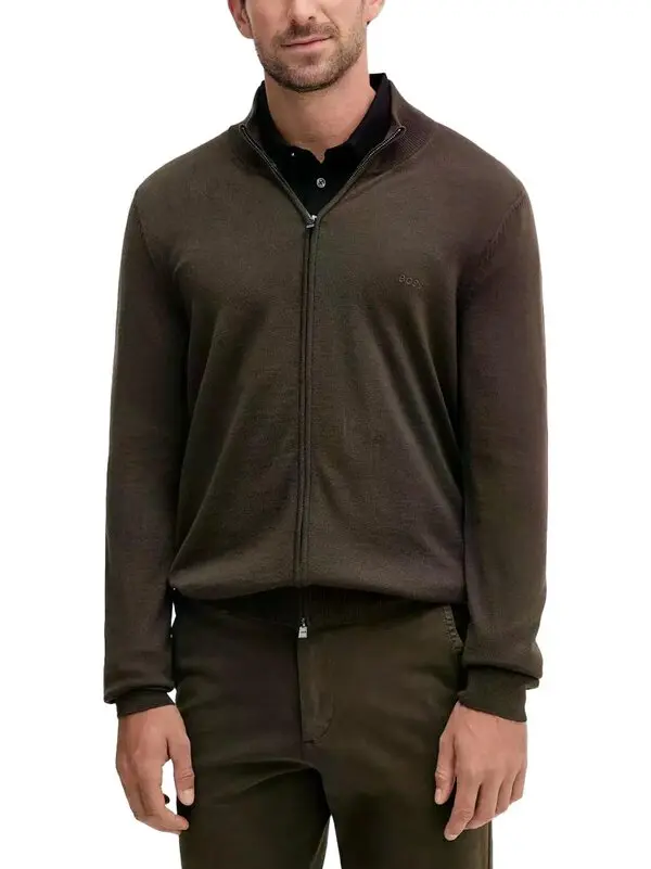 Hugo Boss Zip-up Cardigan - Brown
