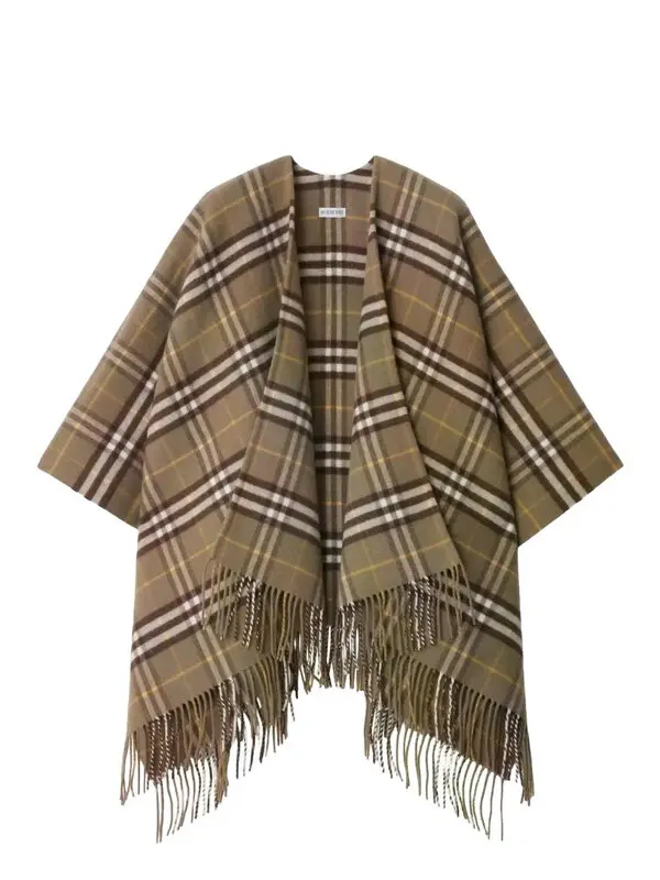 Burberry Checked Cape - Brown
