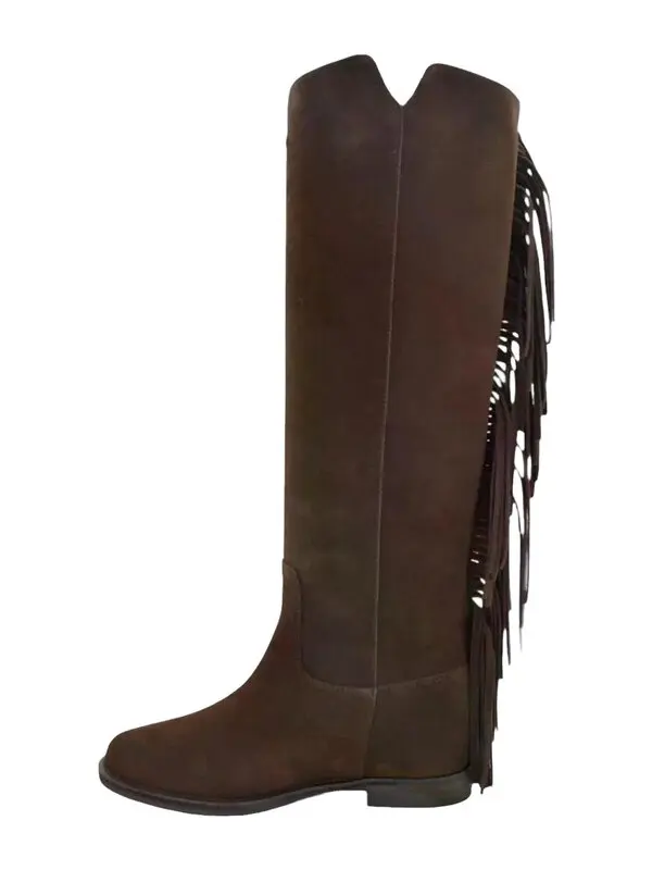VIA ROMA 15 Suede Knee-high Boots - Brown