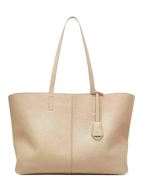 MAISON DE SABRE Zipped Leather Soft Tote - Neutrals