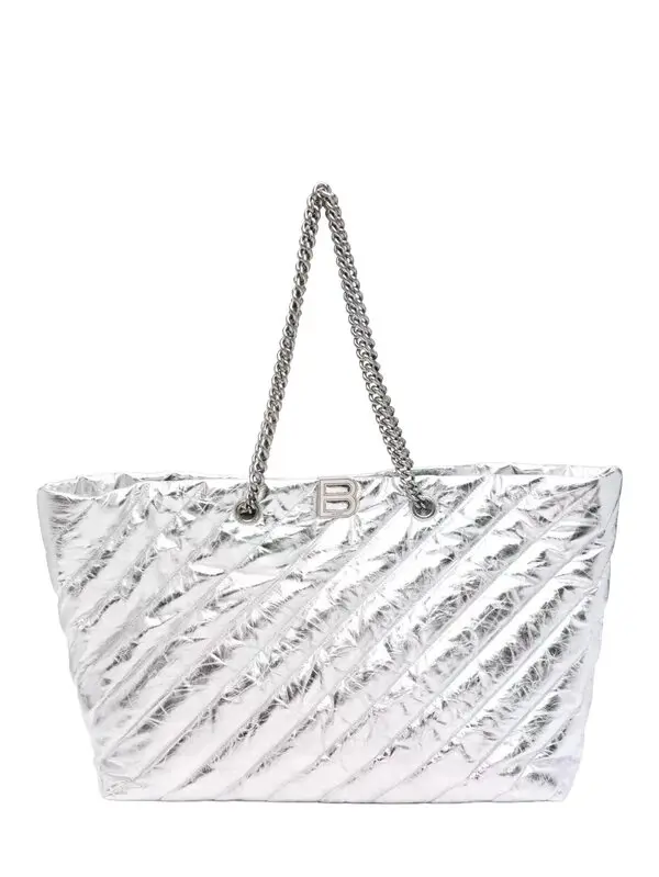 Balenciaga Large Crush Tote Bag - Silver