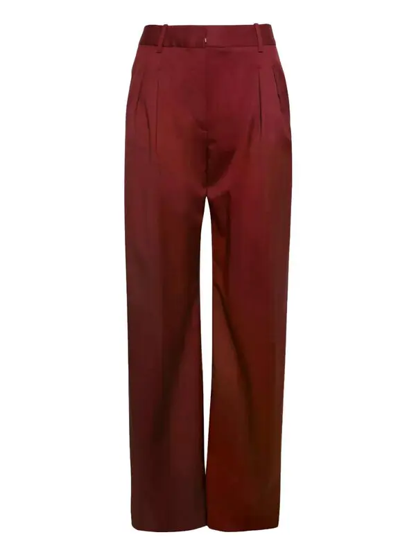 Loulou De Saison High-waisted Silk Trousers - Red