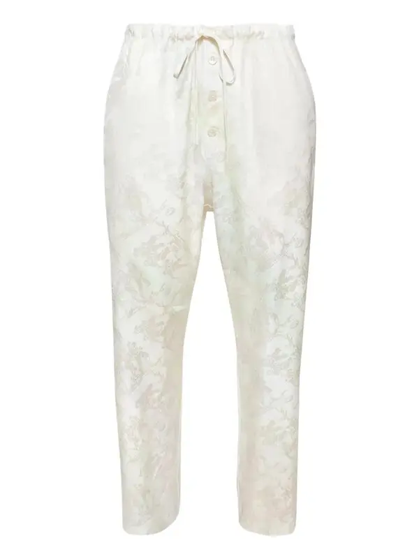BODE Jacquard Pajama Trousers - White