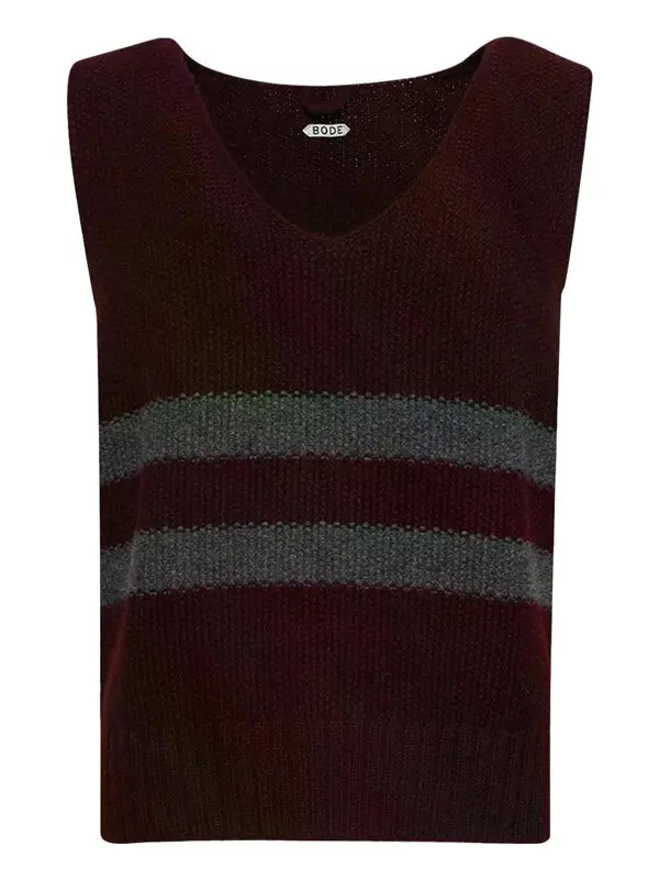 BODE Striped Knitted Vest - Red